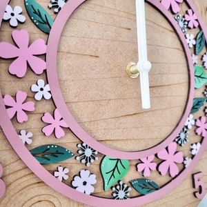 Floral / Flowers Clock. Wall Art, Time Teller. - Etsy
