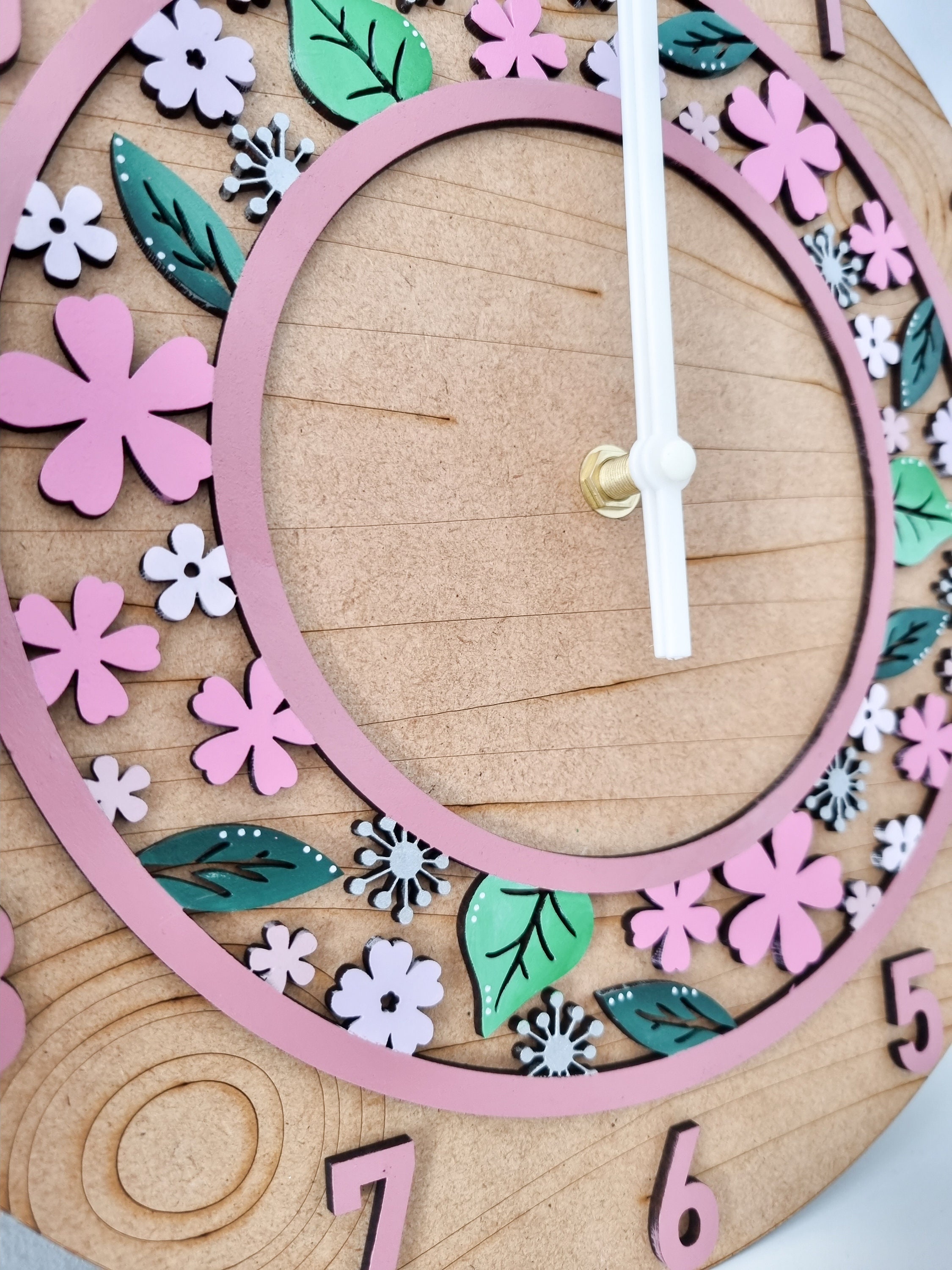 Floral / Flowers Clock. Wall Art, Time Teller. - Etsy UK