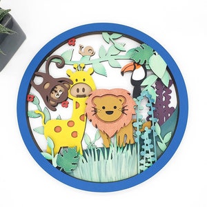 Personalised Safari / Jungle Circle Plaque. Wall Art, Door Name Sign - Etsy
