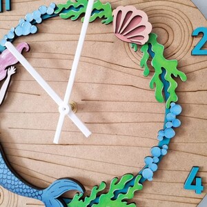 Mermaid, Under the Sea Themed Clock. Wall Art, Time Teller. - Etsy