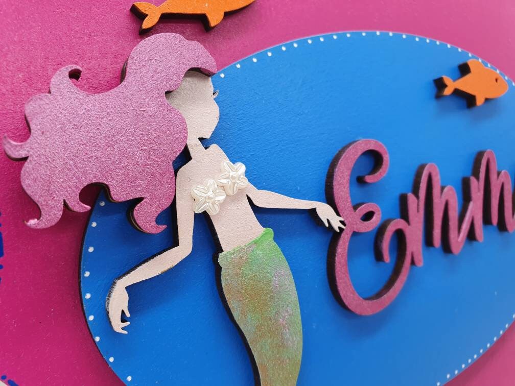 Personalised Mermaid Door Sign Name Plate Door Hanger. | Etsy