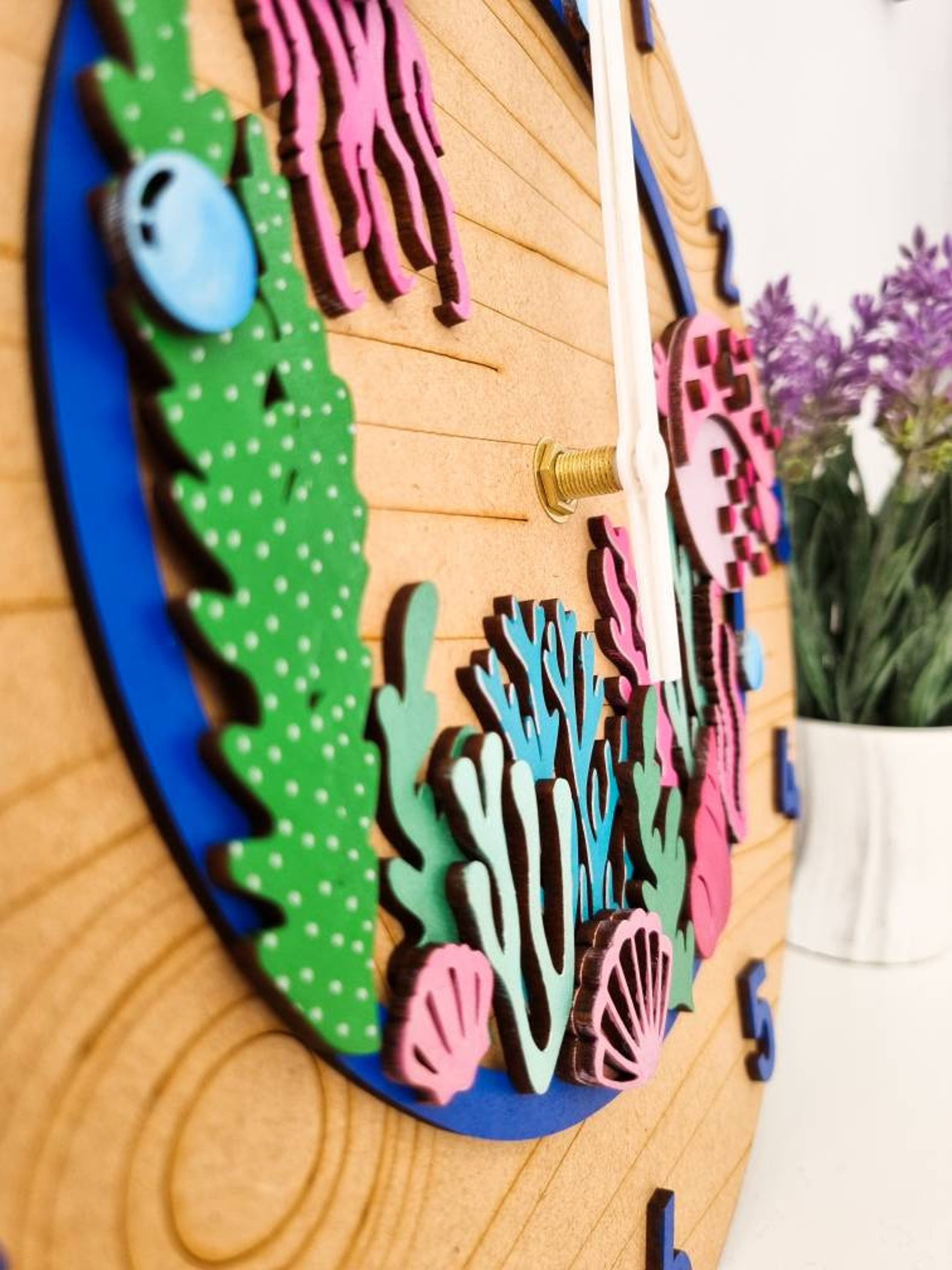 Jelly Fish & Puffer Fish Under the Sea Themed Clock. Wall Art | Etsy