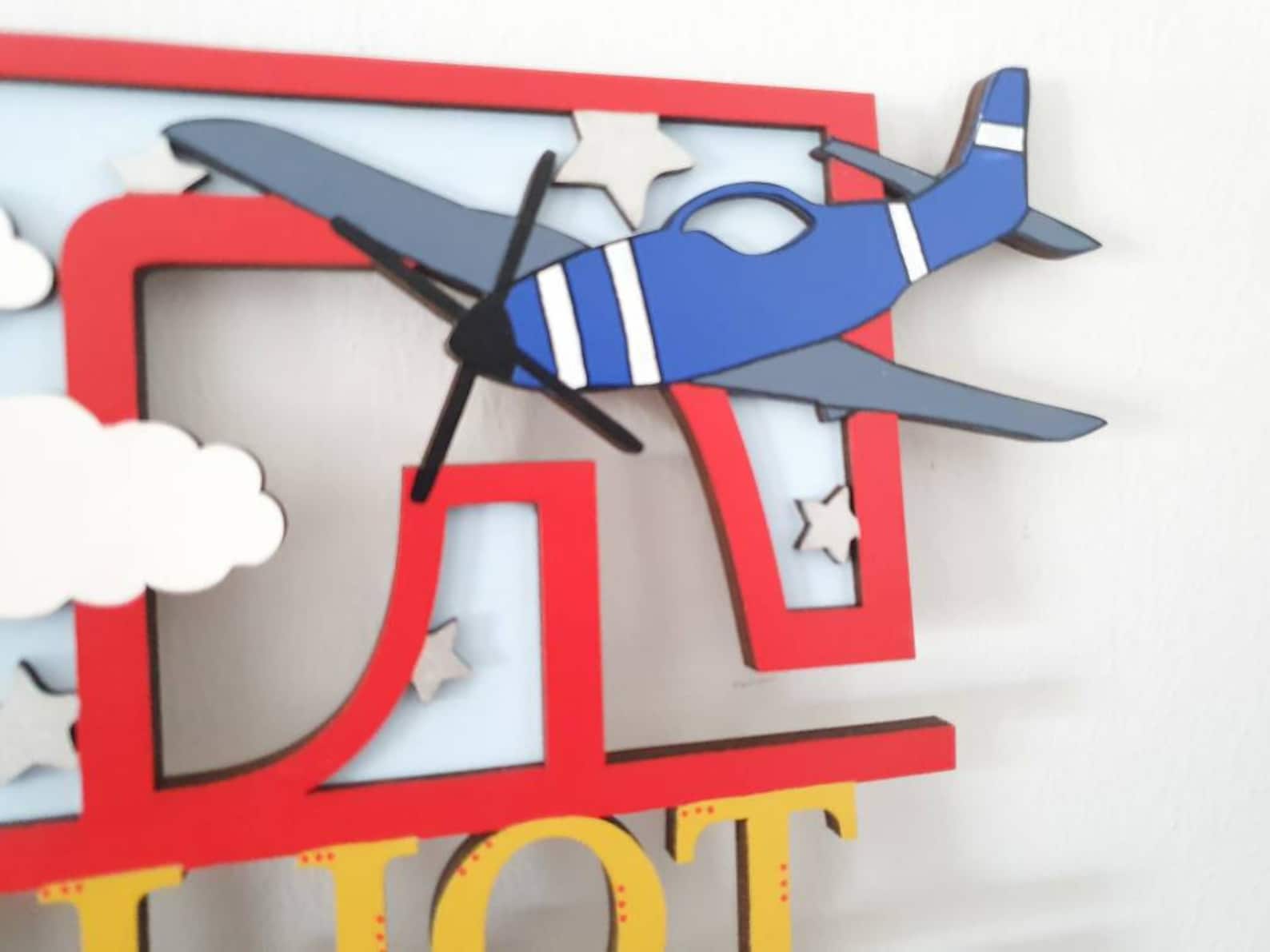 Personalised Aeroplane Themed Letter. Plane Bedroom Decoration Initial ...