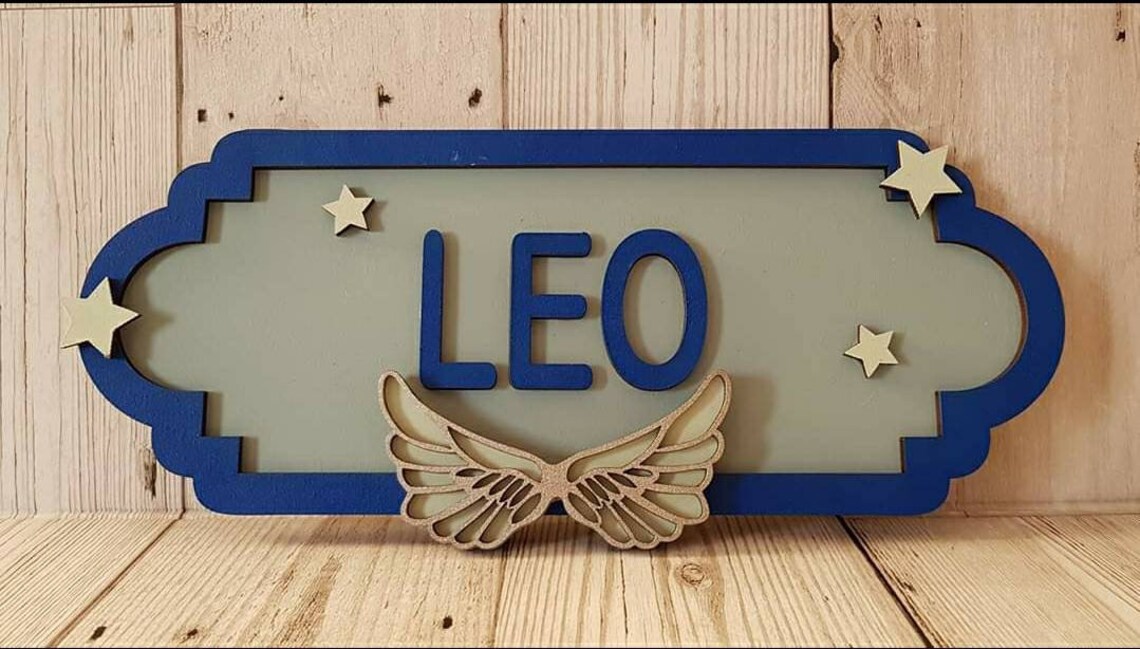 Angel Wings Themed Personalised Wooden Door Signs. - Etsy UK