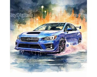 2018 2019 Subaru WRX Watercolor DIGITAL PRINT - Etsy