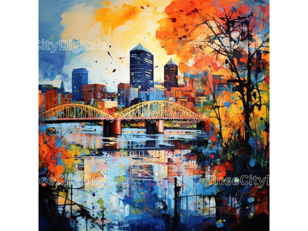 Portland Abstract Art DIGITAL PRINT - Etsy