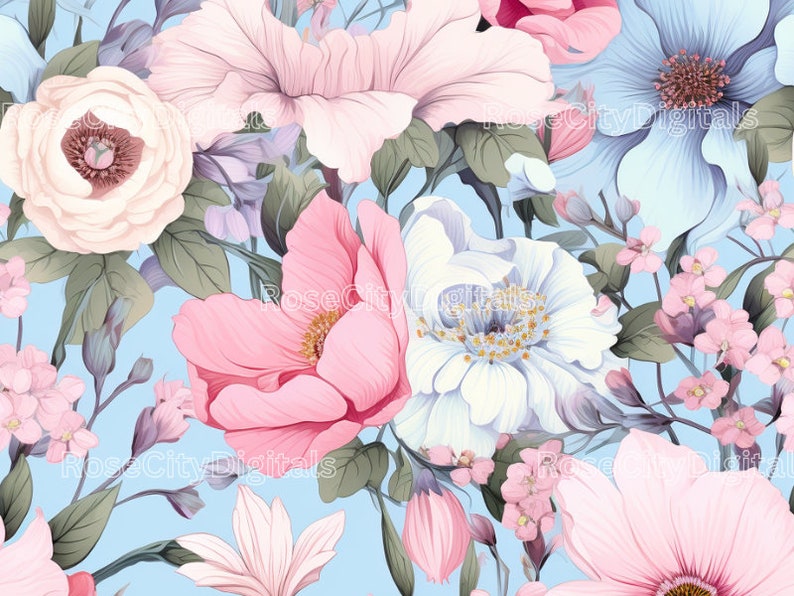 Fairycore Pastel Flowers DIGITAL PRINT - Etsy