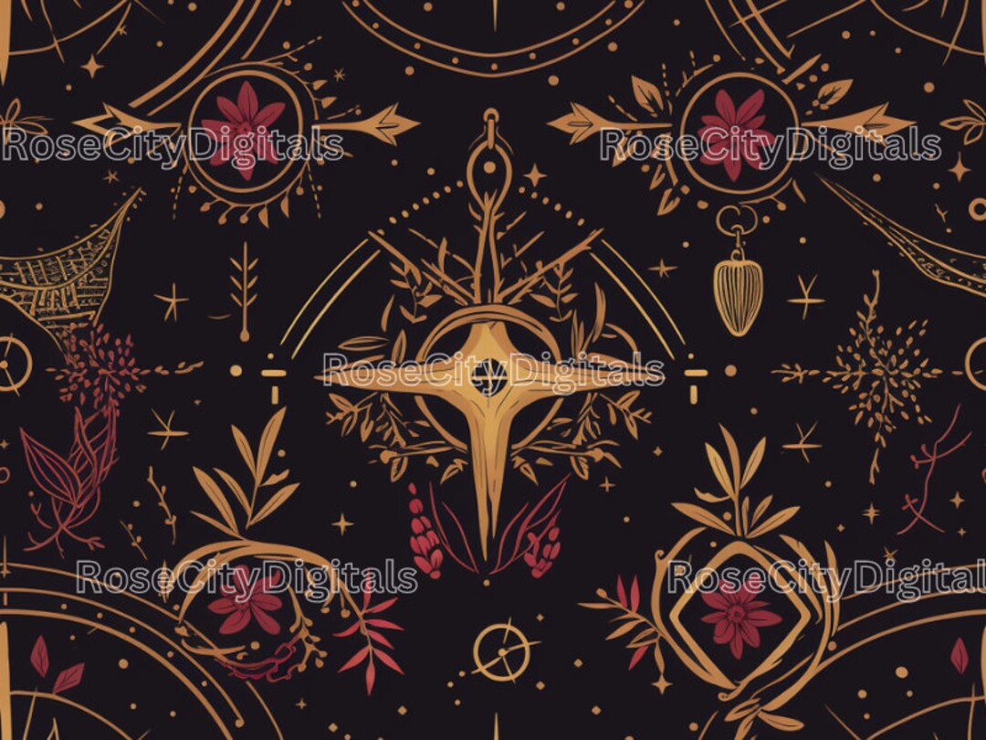 Wiccan Pattern Seamless DIGITAL PRINT - Etsy