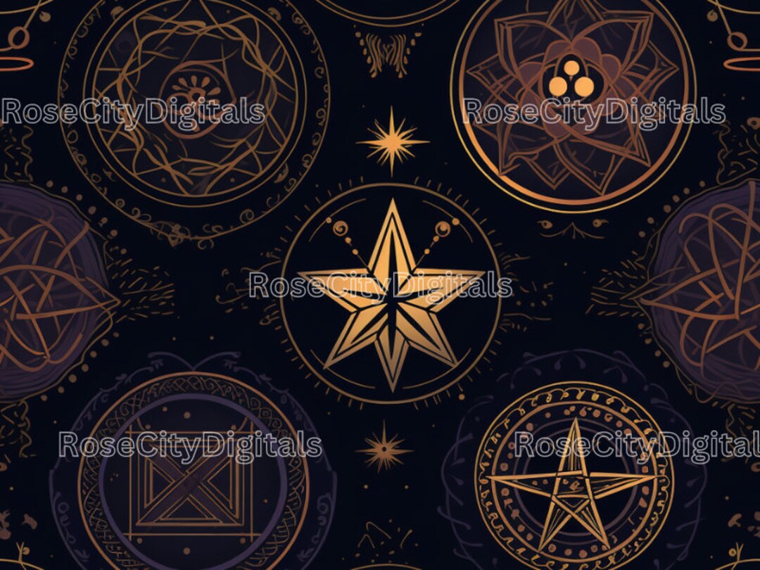 Wiccan Pattern Seamless DIGITAL PRINT - Etsy