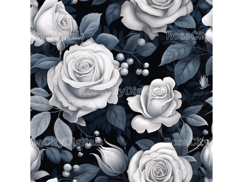 Grey Roses Seamless DIGITAL PRINT - Etsy