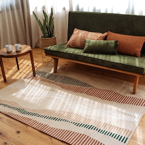 Colorful Living Room Area Rug 8x10 | Asymmetric Contemporary Accent ...