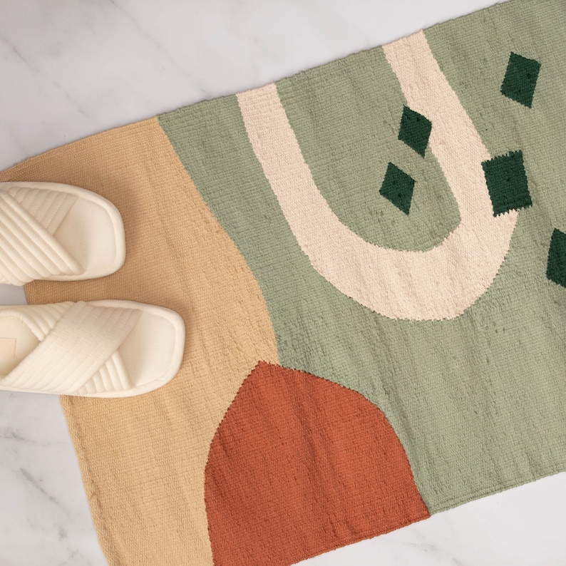 Funky Bathroom Rug Bathmat Set | Colorful Bath Mat Shower Runner ...