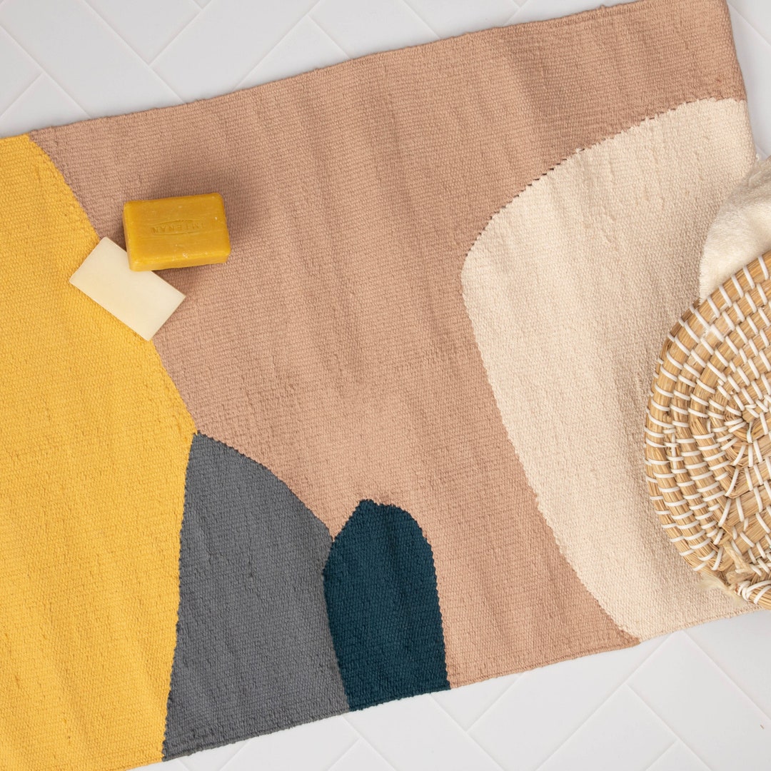 Colorful Bathmat Bathroom Rug | Soft Washable Cotton Bath Mats and Rugs ...