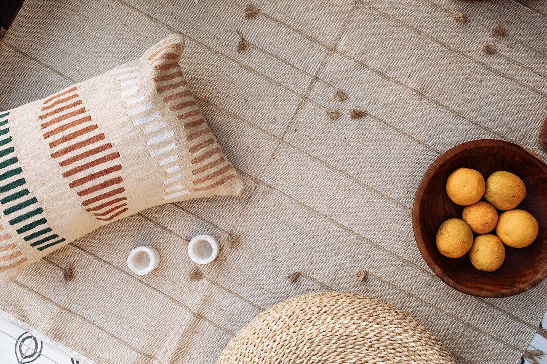 Jute Cotton Outdoor Flatwoven Kilim Rug | Patio Balcony Boho Rugs ...