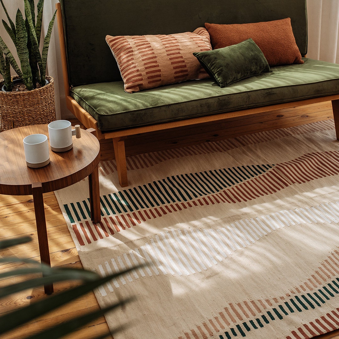 Colorful Living Room Area Rug 8x10 | Asymmetric Contemporary Accent ...