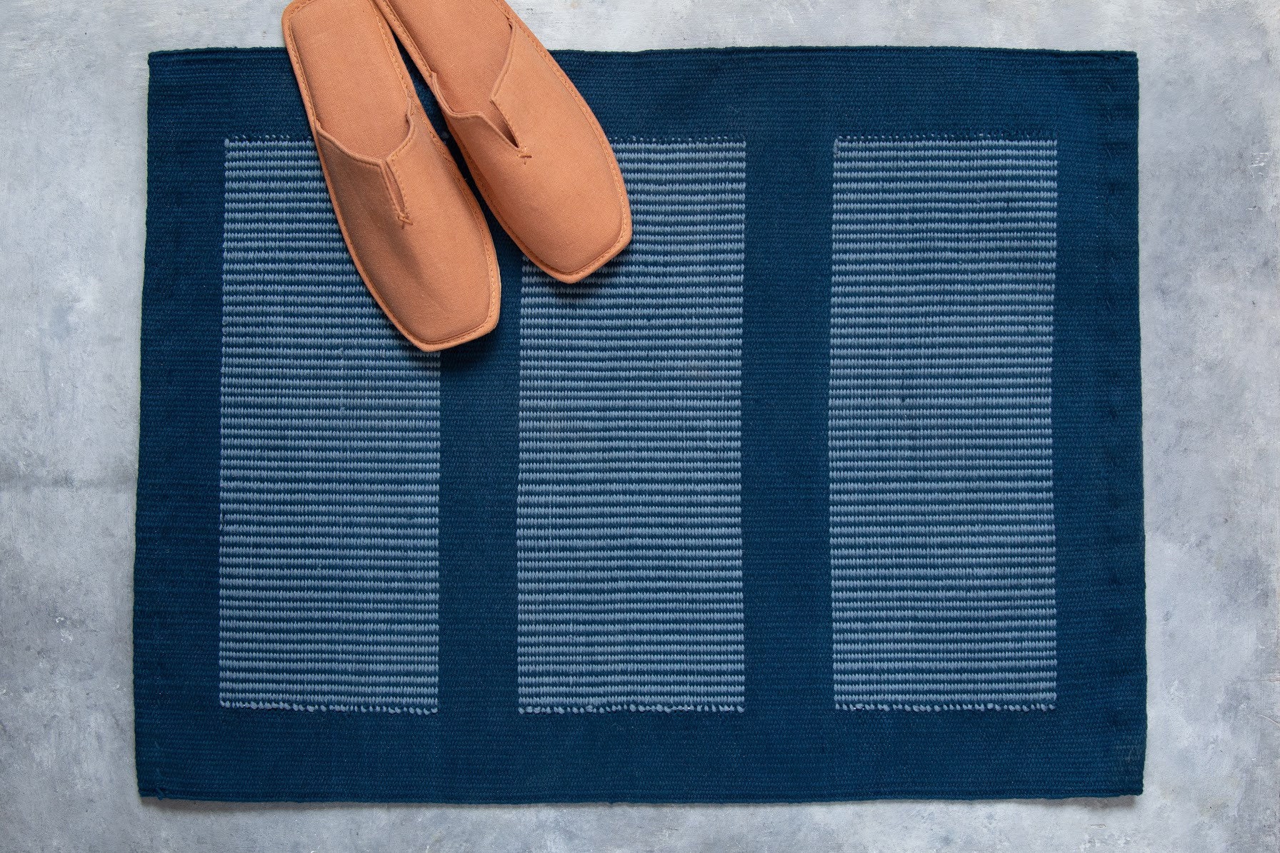 Blue Bathmat Bathroom Rug | Soft Washable Cotton Bath Mats and Rugs ...