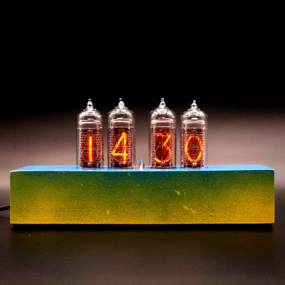 Nixie Tube Clock Authentic Handpainted Patriotic Ukrainian - Etsy