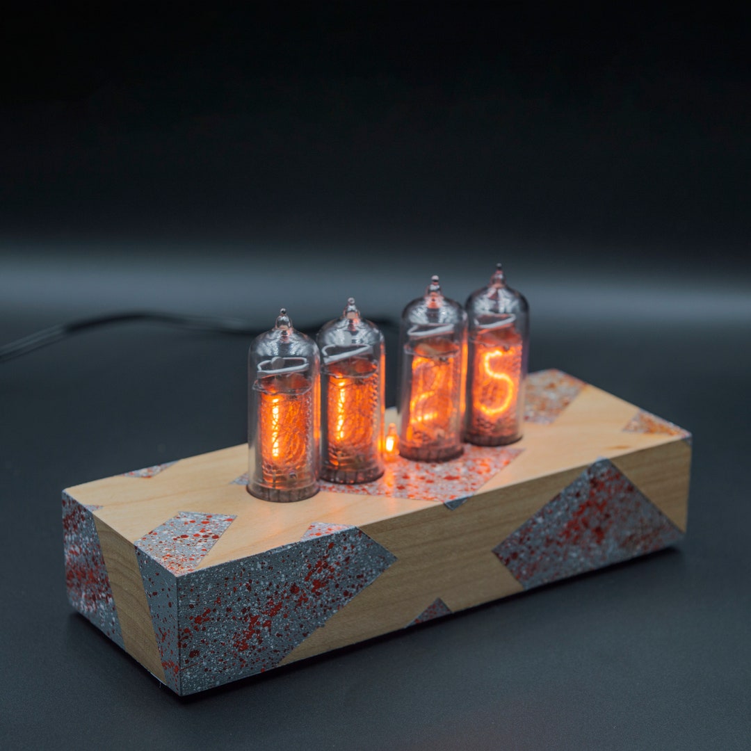 Hand-painted Nixie Tube Clock With New and Easy Replaceable IN-14 Nixie ...