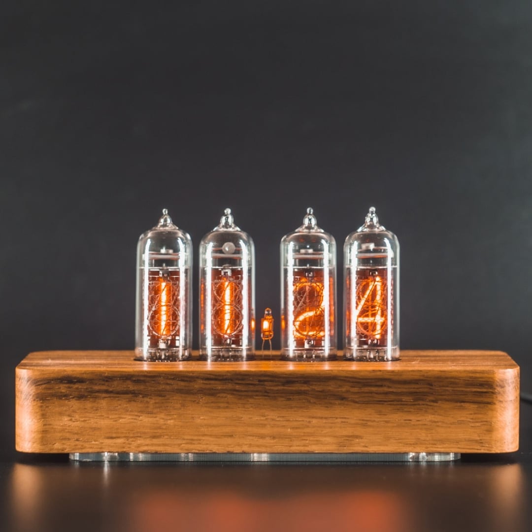 Nixie Tube Clock With Replaceable IN-14 Nixie Tubes, Motion Temperature Humidity Sensors, Alarm ...
