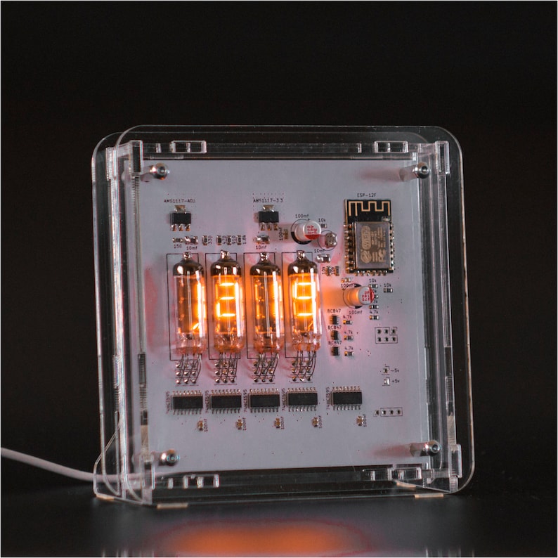Numitron IV-9 Nixie Clock With Wi-fi and Clear Acrylic Case - Etsy