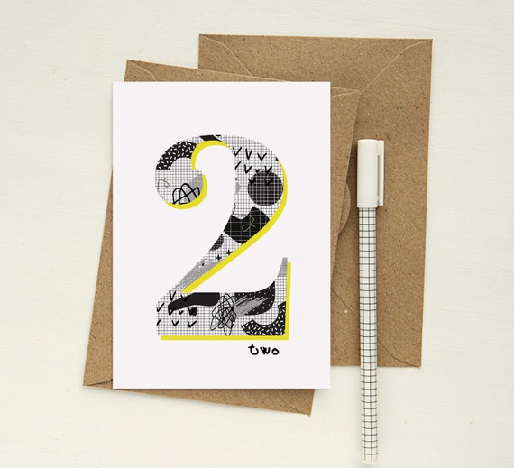 2nd Birthday Card Happy Second Birthday Age Card - Etsy