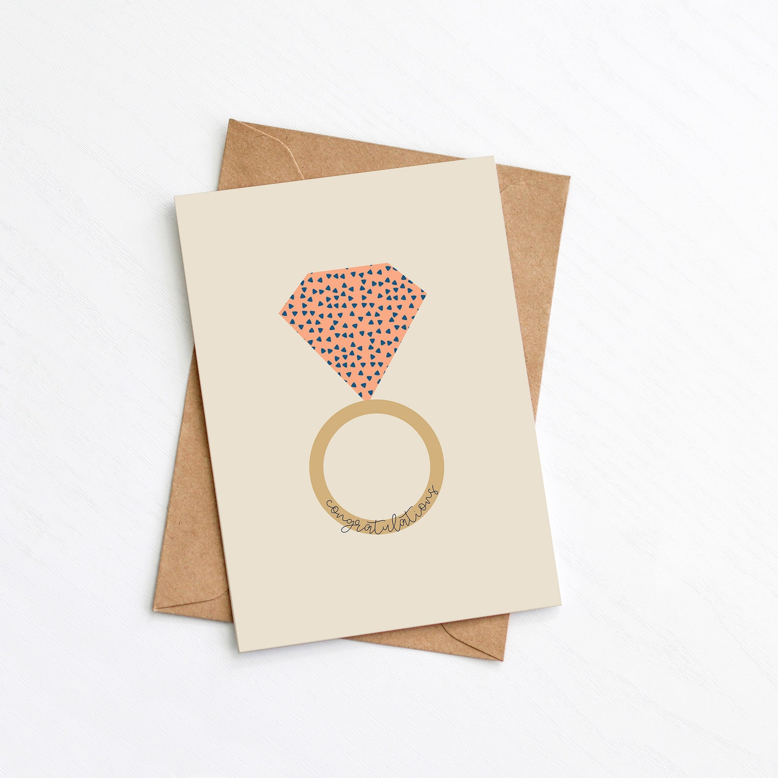 Ring Engagement Card, Congratulations on Your Engagement, Modern ...