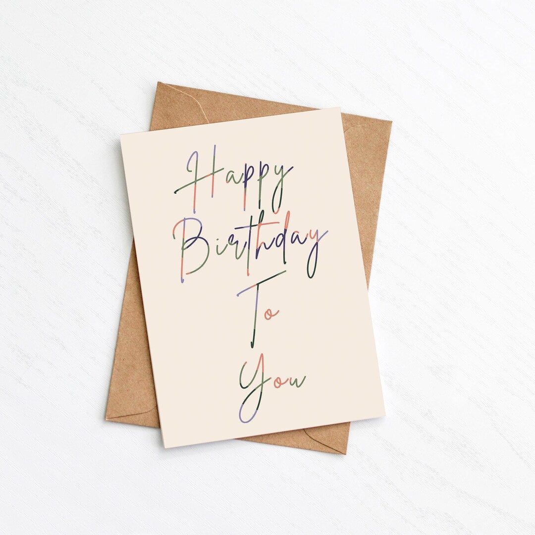 Happy Birthday to You Card, Modern Birthday Wishes, Greeting Card, Send ...