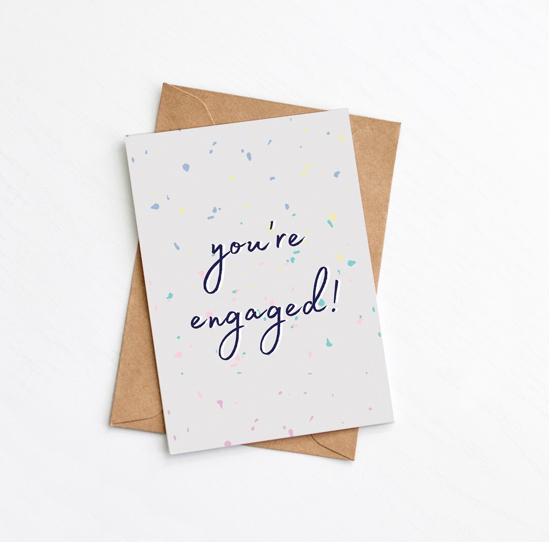 You're Engaged Card, Engagement Card, Congratulations on Your ...