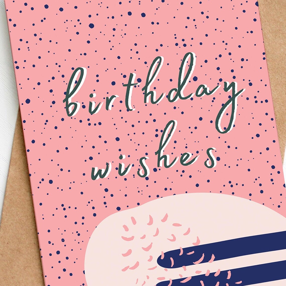 Birthday Wishes Card, Modern Happy Birthday, Abstract Scandi, Card for ...