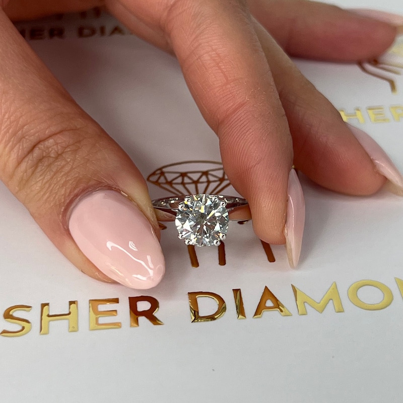 Lab Created Gia Round - Etsy