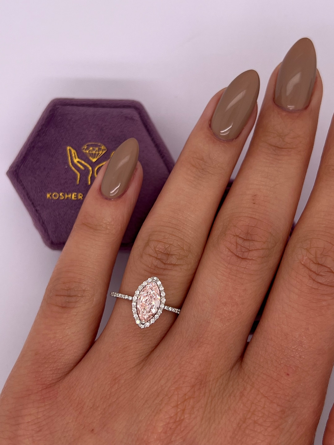 Fancy Intense Pink Color VVS2 Clarity 1.20 Carat Marquise Cut Lab ...