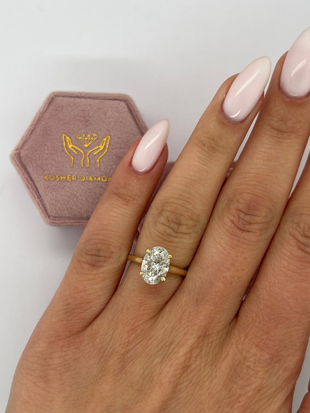 Cathedral Set 2 Carat Oval E Color VVS2 Clarity IGI Certified Lab Grown ...