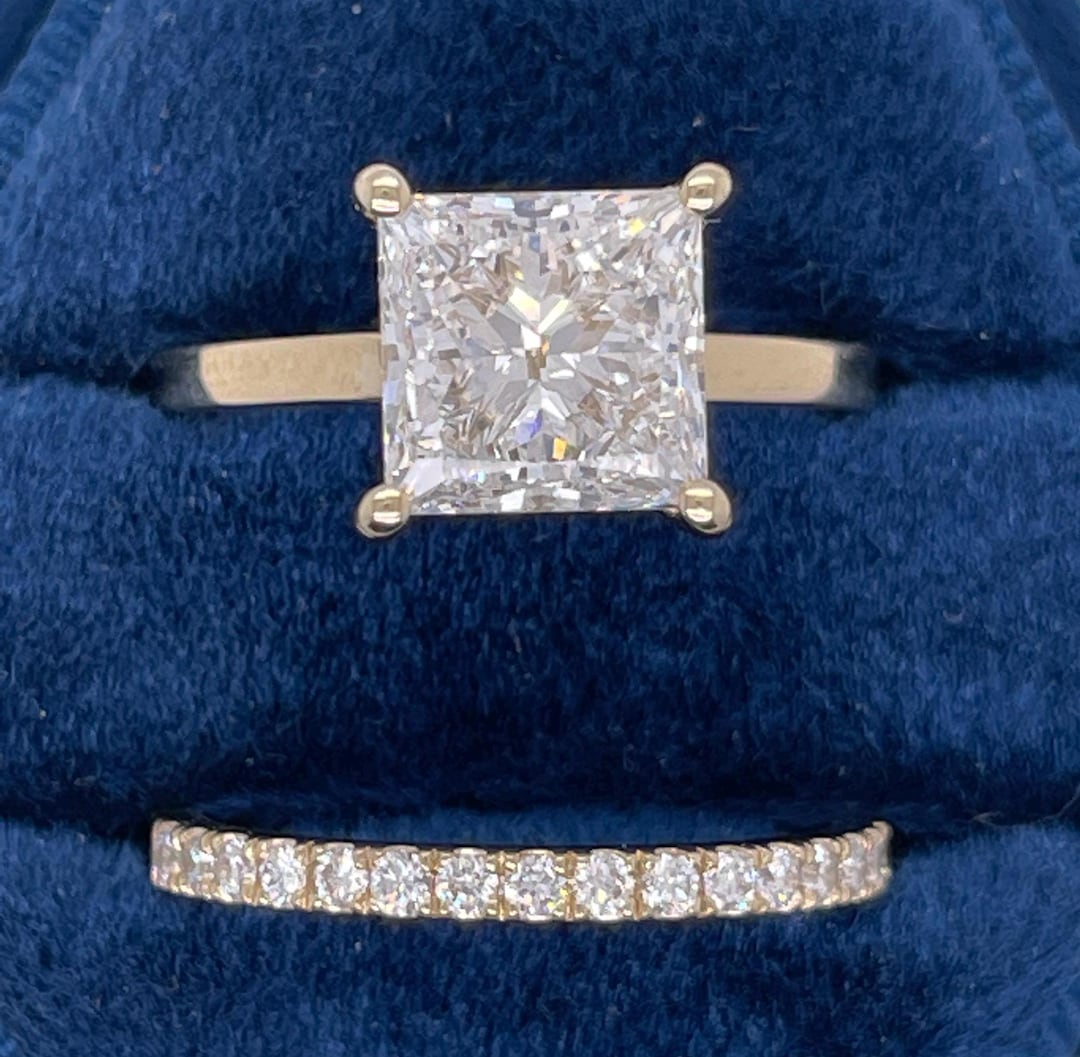 3.2 Carat D Color VVS2 Clarity IGI Certified Princess Cut Lab Diamond ...
