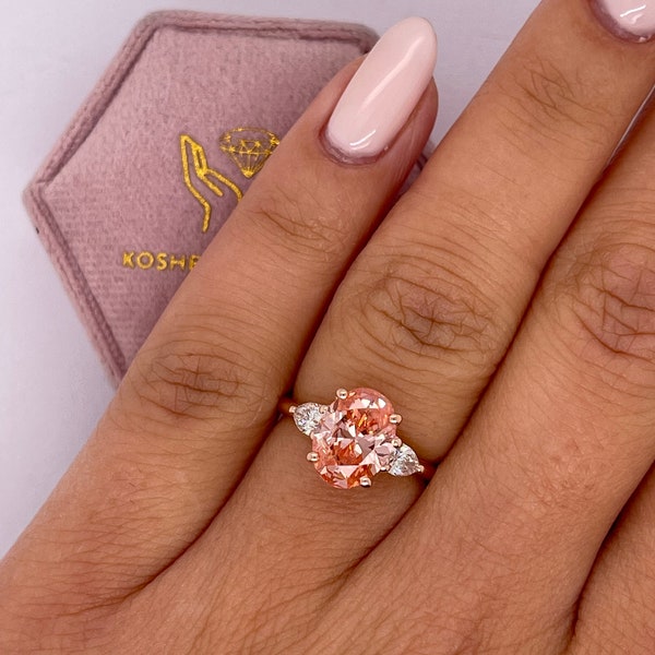 Pink Lab Created Ring - Etsy