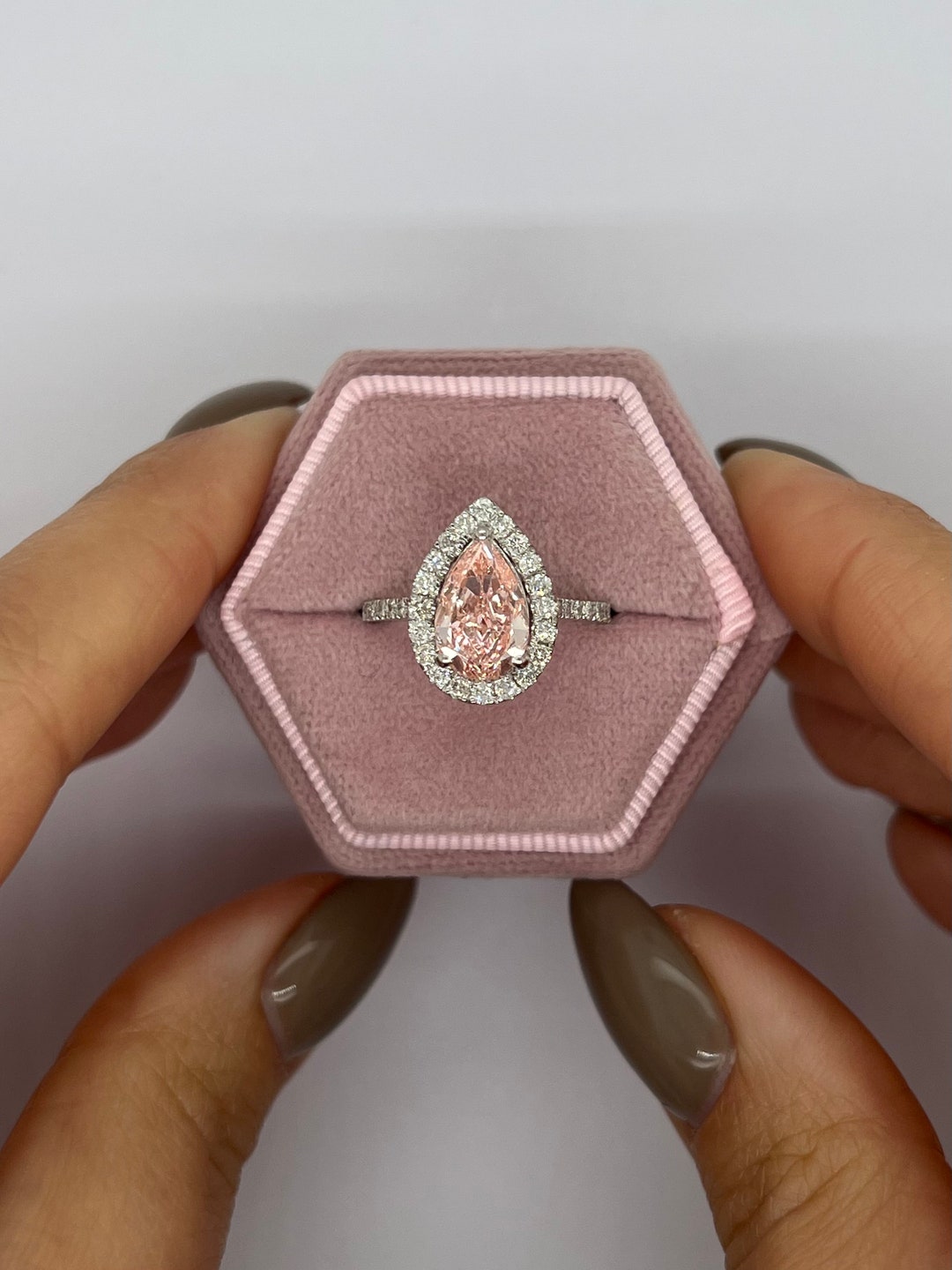 3 Carat Fancy Intense Pink Color VS2 Clarity Pear Shape Lab Grown ...