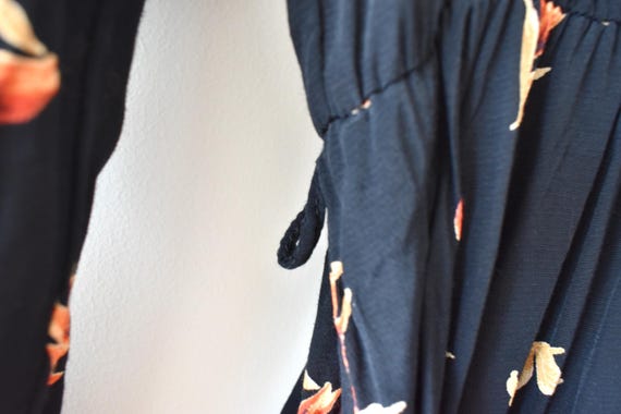 1980s Vintage Dark Floral Mandy Marsh Viscose Dress, … - Gem
