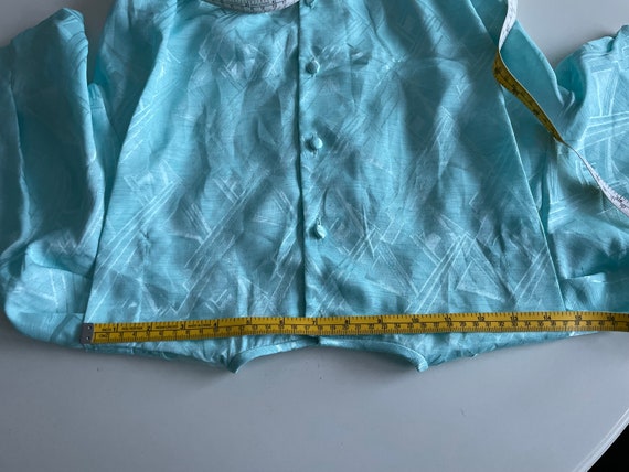 Vintage Peplum Blouse Mint Blue Top Back Button Closu… - Gem