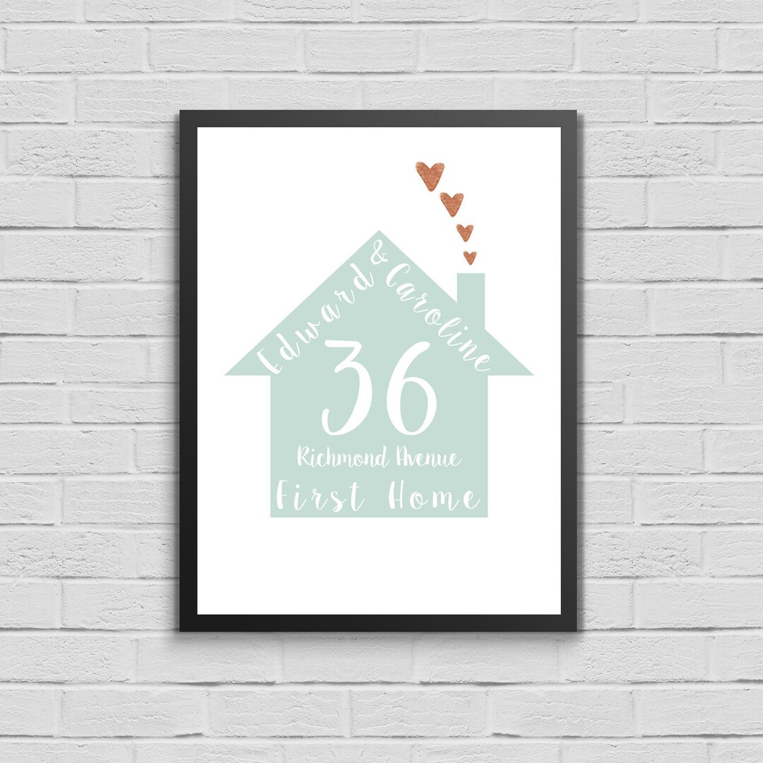 Our First Home Print, Personalised Housewarming Gift, First House Print ...