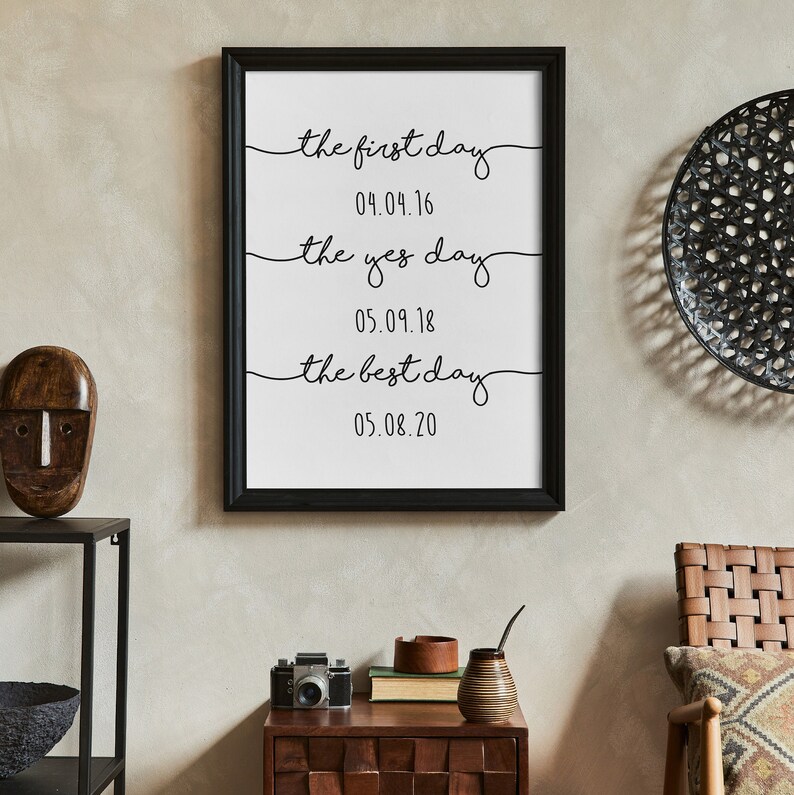 The First Yes and Best Day Print Personalised for a Wedding - Etsy