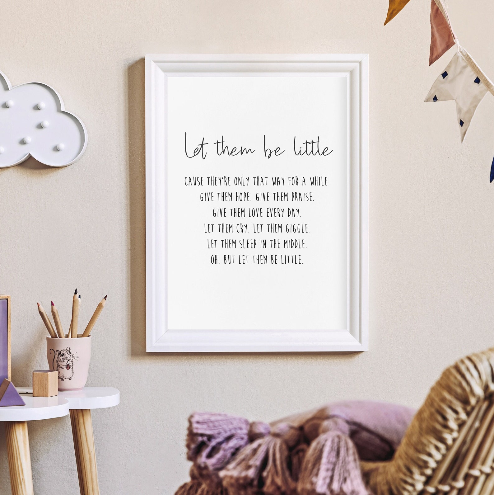 Let Them Be Little Wall Poem Wall Print Oh Let Them Be - Etsy UK