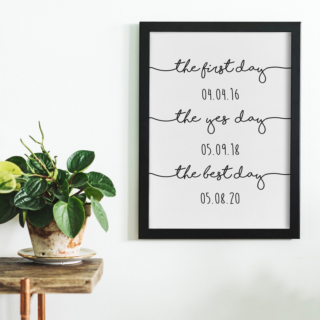 The First Yes and Best Day Print Personalised for a Wedding - Etsy UK