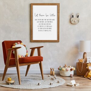 Let Them Be Little Wall Poem Wall Print, Oh Let Them Be Little, Nursery ...