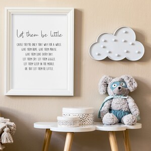 Let Them Be Little Wall Poem Wall Print, Oh Let Them Be Little, Nursery ...