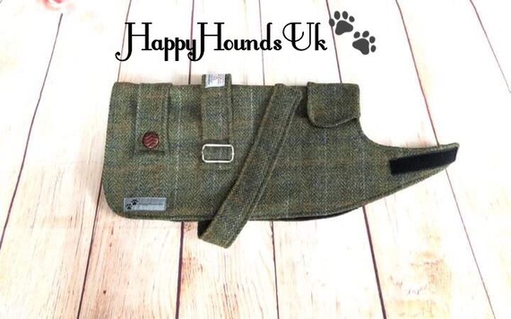 Hunter Green Luxury Harris Tweed Dog Coat / Jacket. Fleece | Etsy