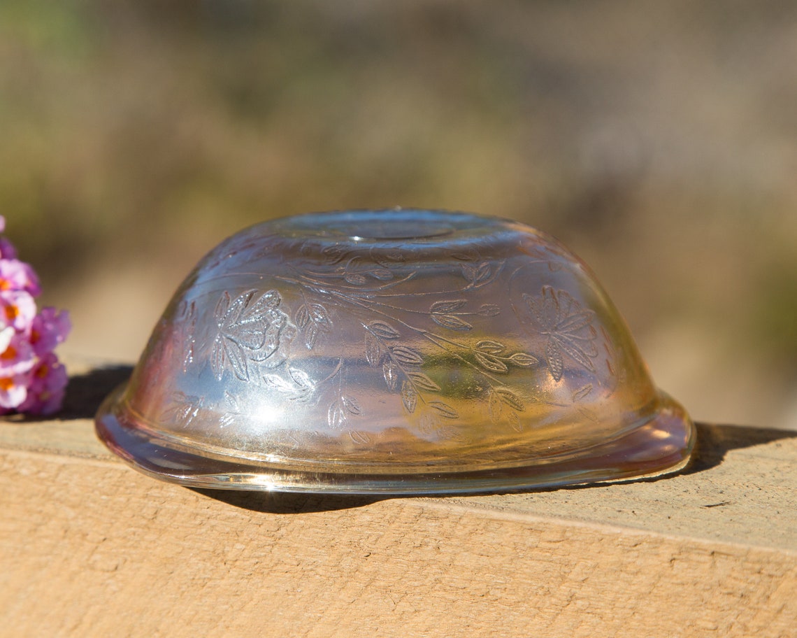 Small Jeannette Floragold Louisa Pattern Glass Bowl | Etsy