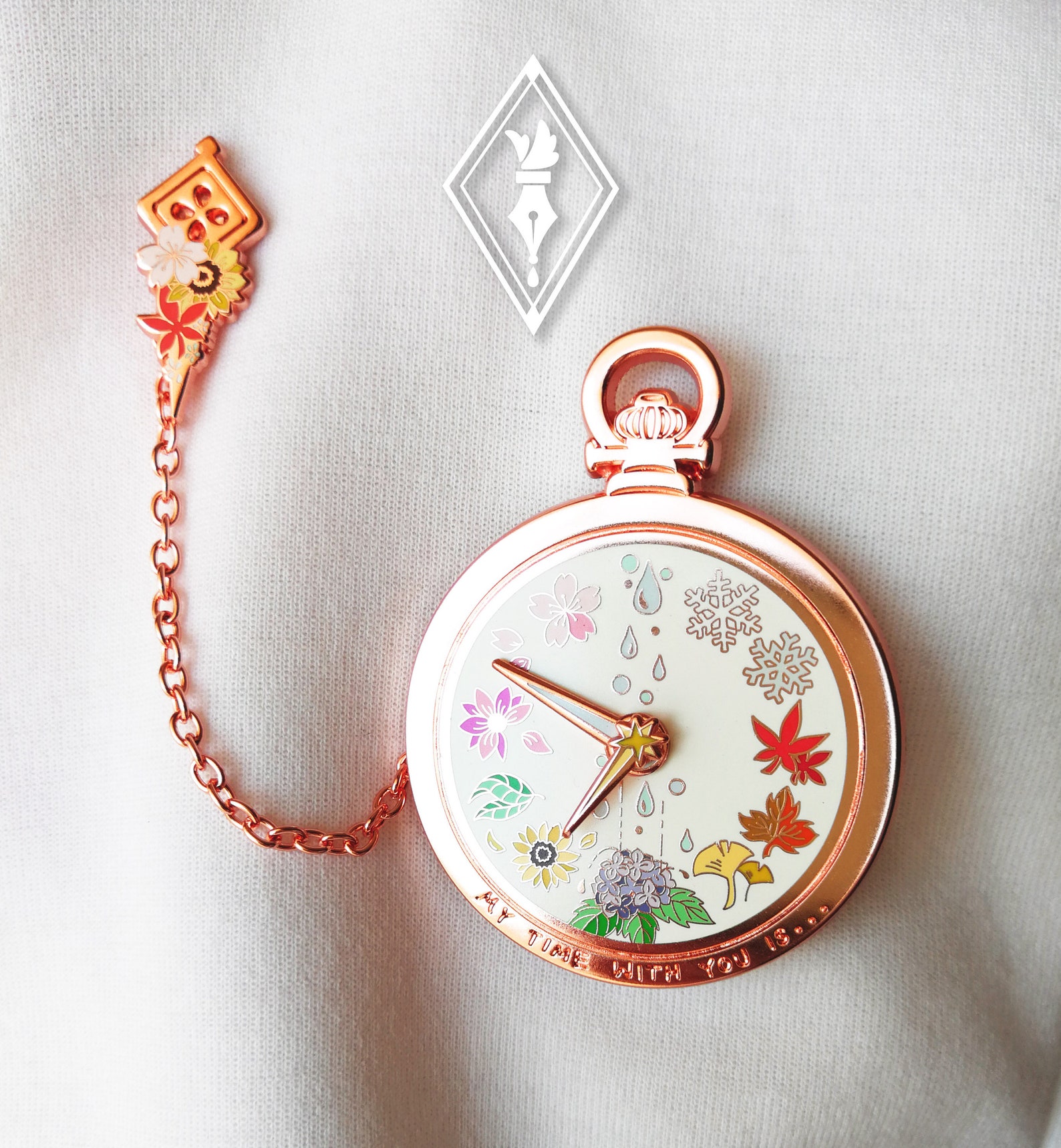 Time of the Seasons Spinning Enamel Pin Set - Etsy