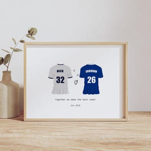 Football Shirt Couple Print With Names & Year.perfect Wedding ...