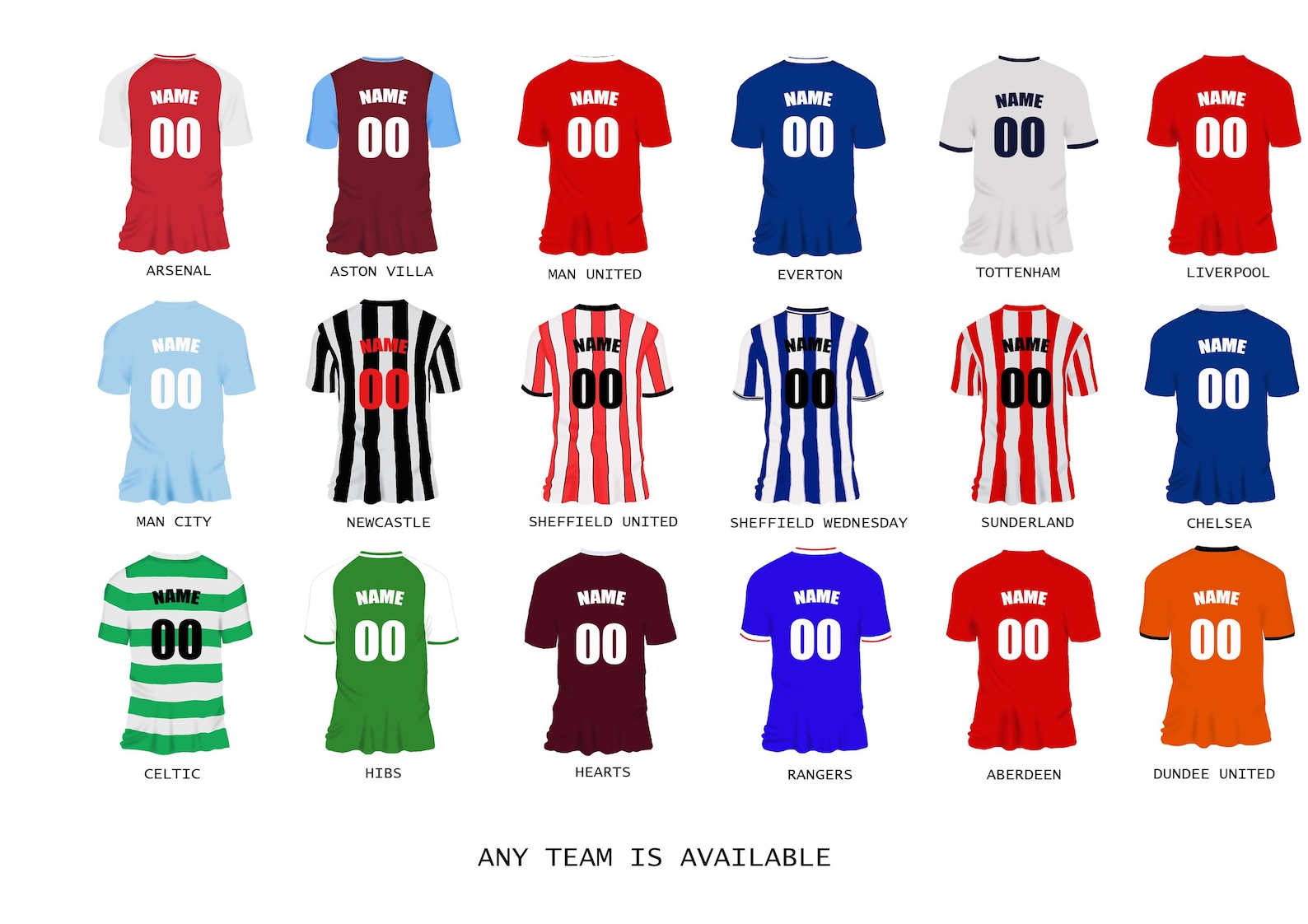 Football Shirt Couple Print With Names & Year.perfect Wedding ...