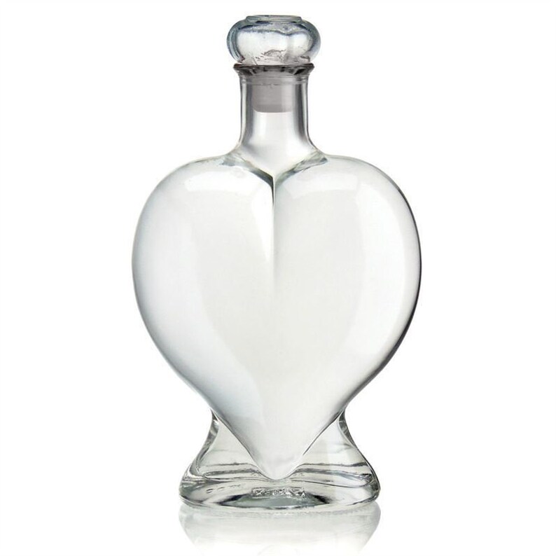 500 Ml Heart Shaped Glass Bottle With Choice of Stopper Love Token ...