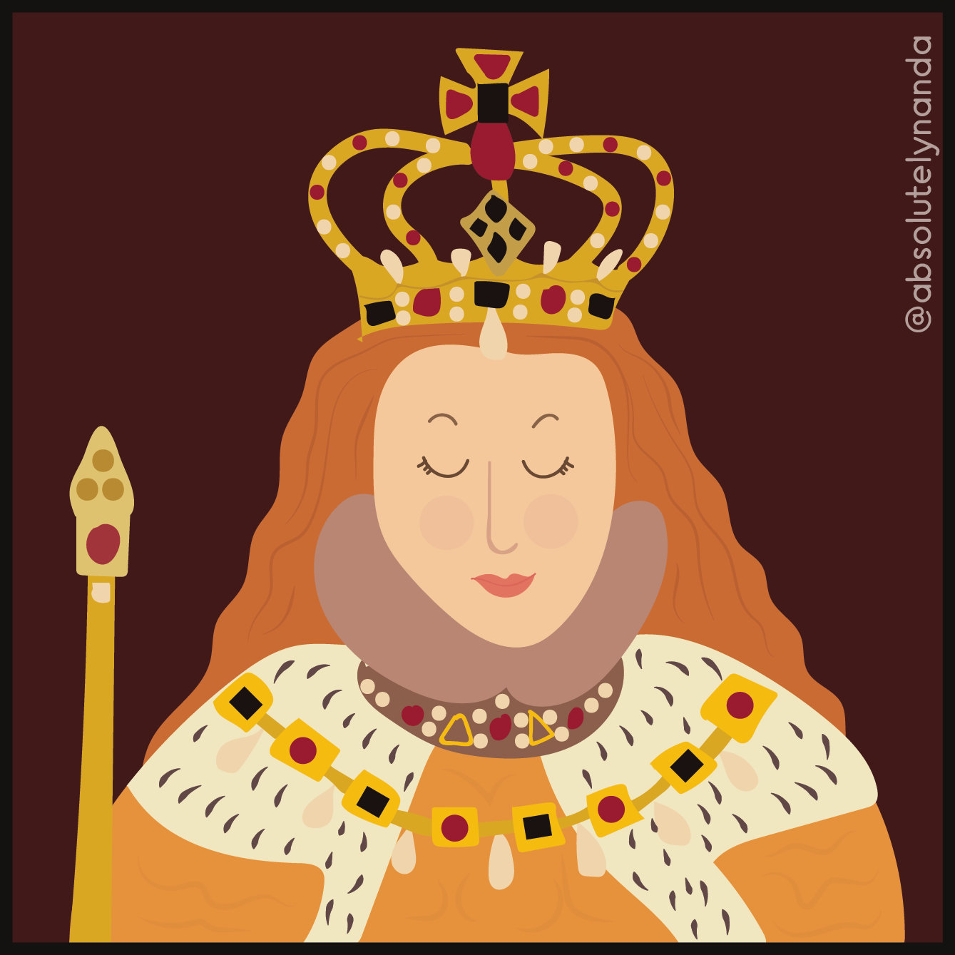 Queen Elizabeth I of England - Digital Illustration - Downloadable ...